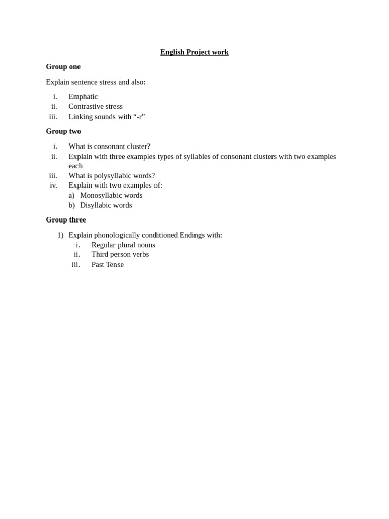 English Project Work | PDF | Language Arts & Discipline