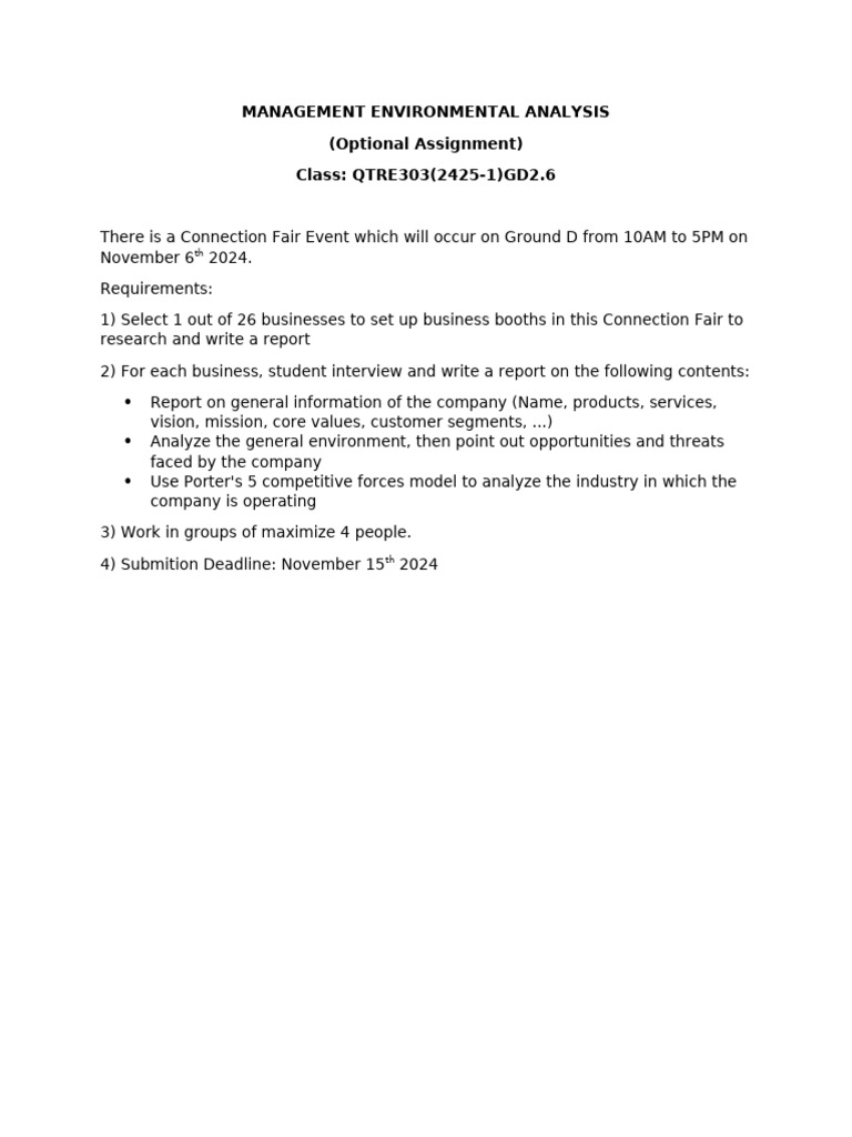 Management Optional Assignment | PDF