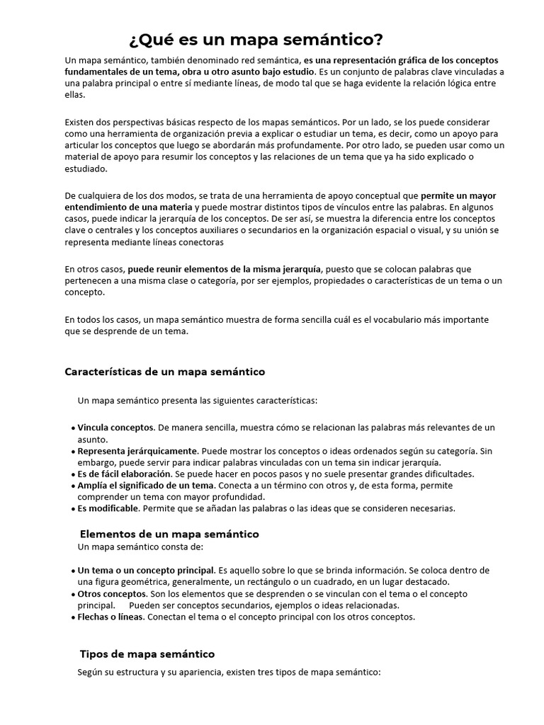 ¿Qué es un mapa semántico? Definición y tipos | PDF | Puntuación | Coma