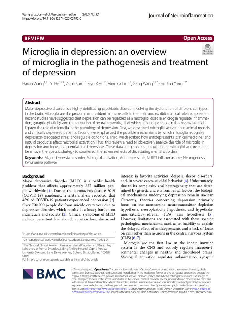 Artigo Microglia e Depressão | PDF | Microglia | Antidepressant