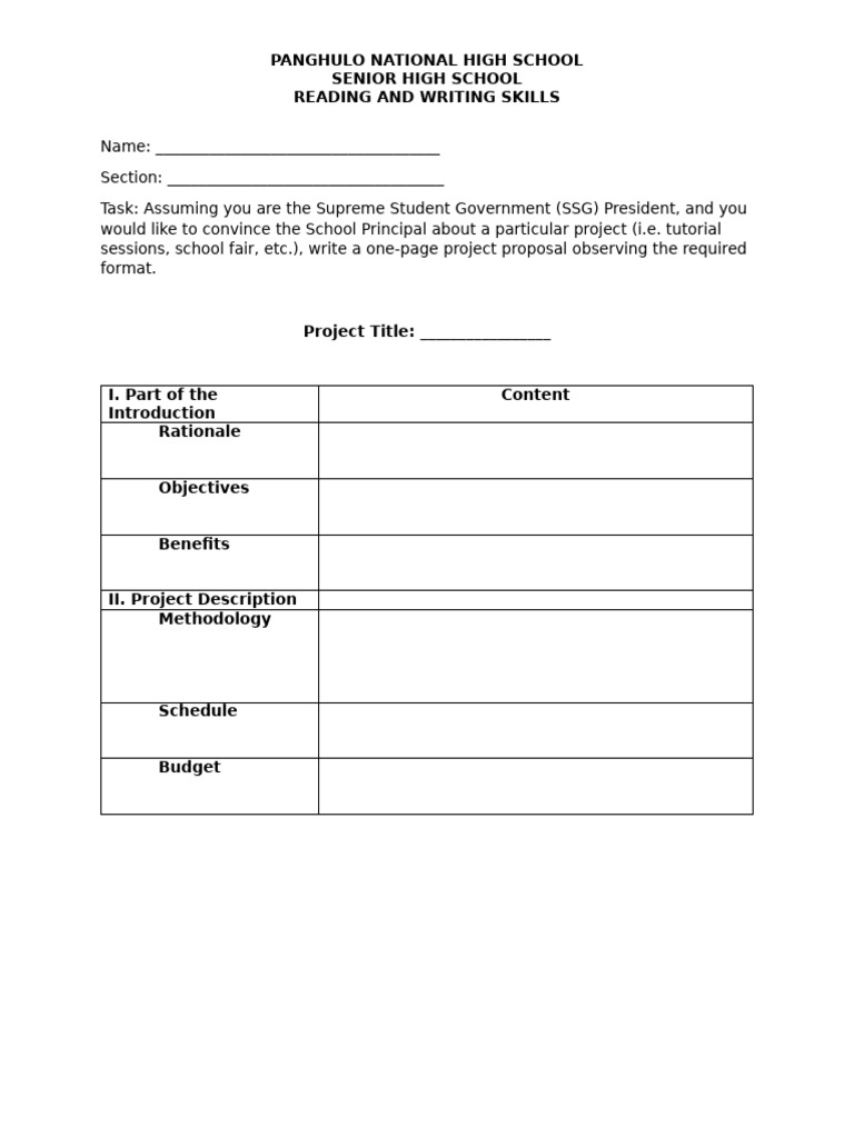 Project Proposal Template | PDF