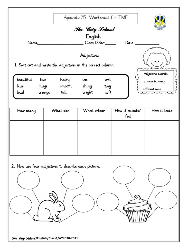 Appendix 25 Adjectives - PDF | PDF | Language Arts & Discipline