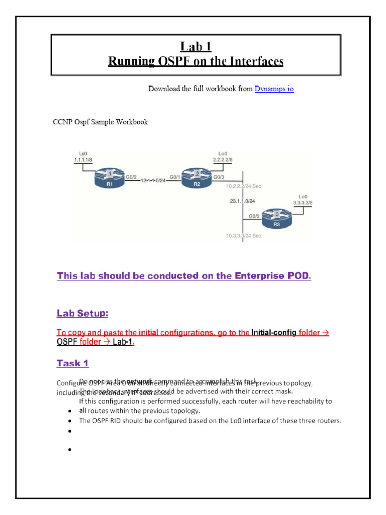CCNP OSPF Workbook Download | PDF
