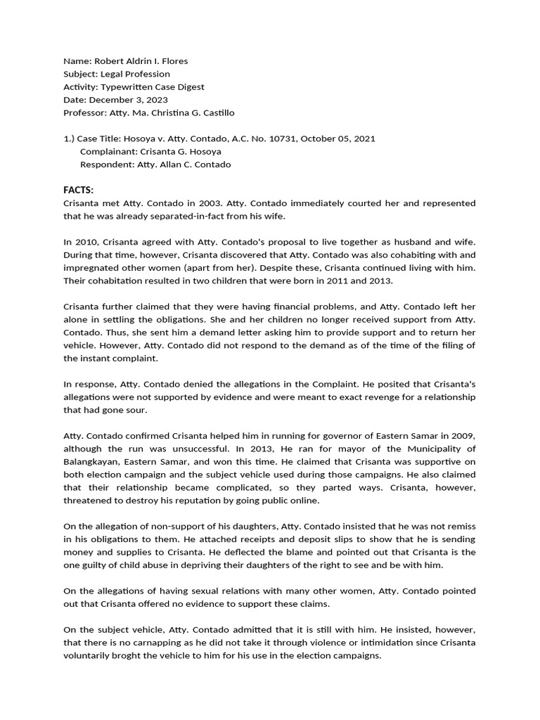 Disbarment Cases: Atty. Contado & Atty. Palicte | PDF | Politics ...