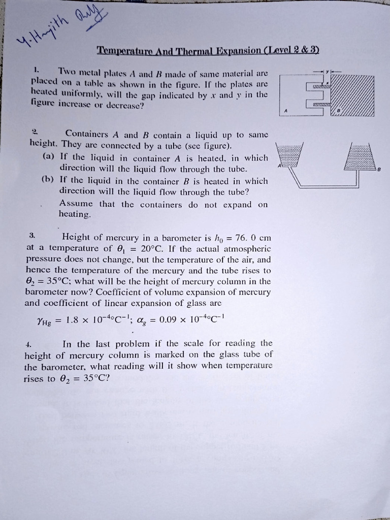Temparature and Thermal Expansion | PDF | Thermal Expansion | Physical Chemistry