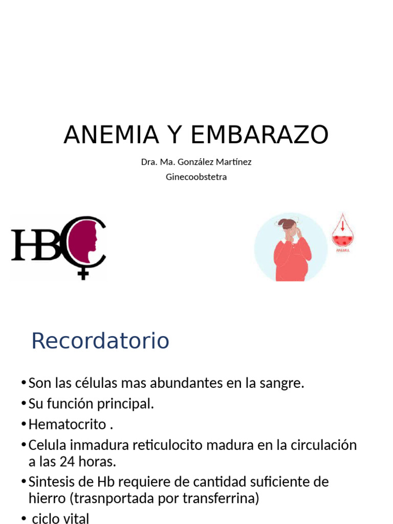 Anemia en el Embarazo: Causas y Tratamiento | PDF | El embarazo | Anemia
