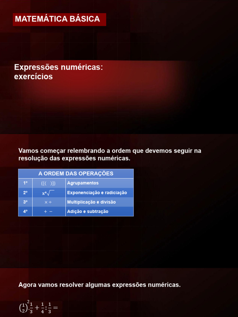 Expressões Numéricas - Exercicios | PDF