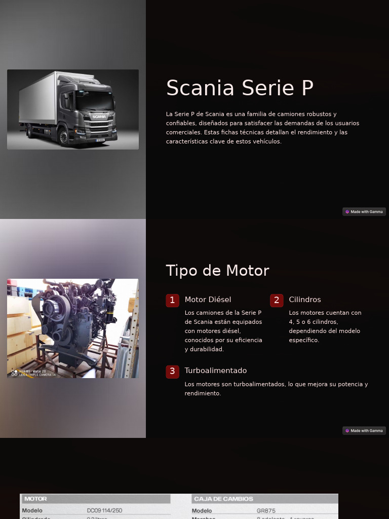 Especificaciones de Scania Serie P | PDF | Camión | Turbocompresor
