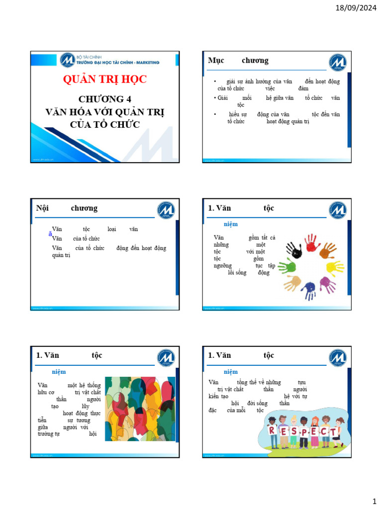 QTH 2024 - Chương 4 - Văn hóa với quản trị của tổ chức | PDF