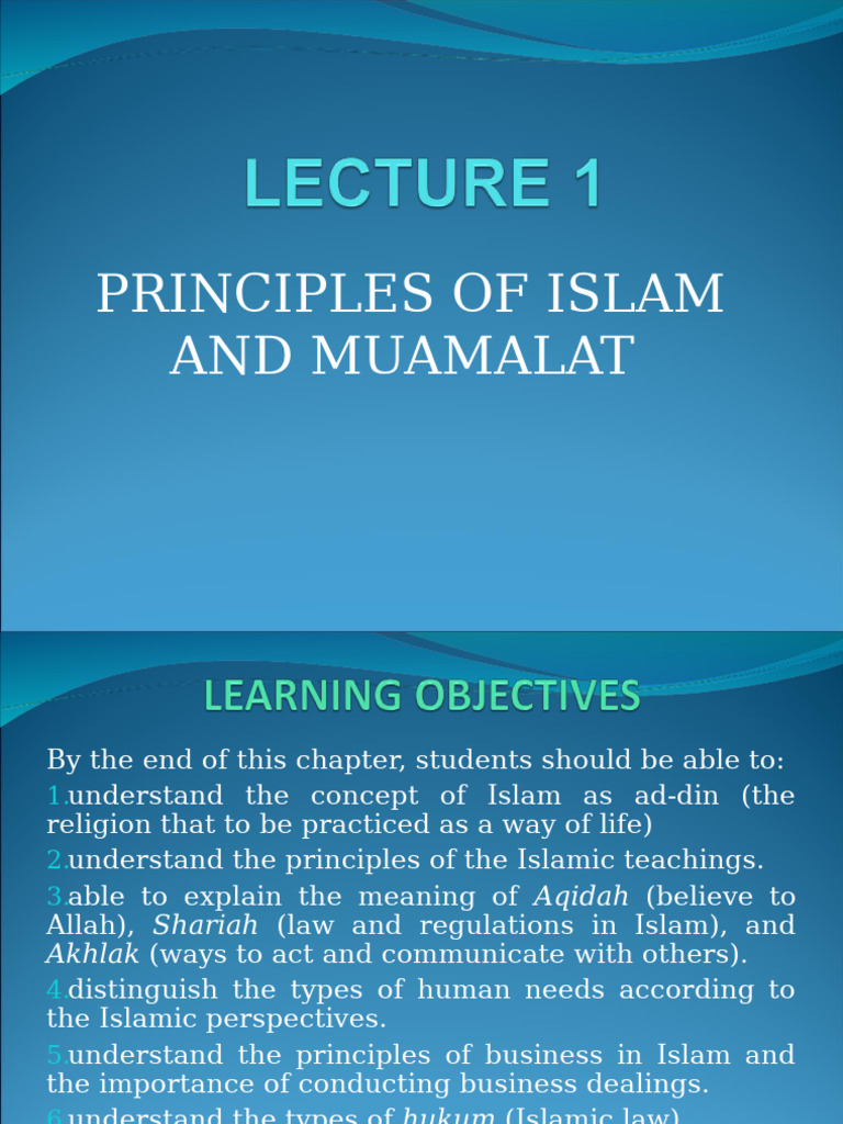 Lecture 1-Islamic Business Concepts and Ad-Din | PDF | Prophets And ...