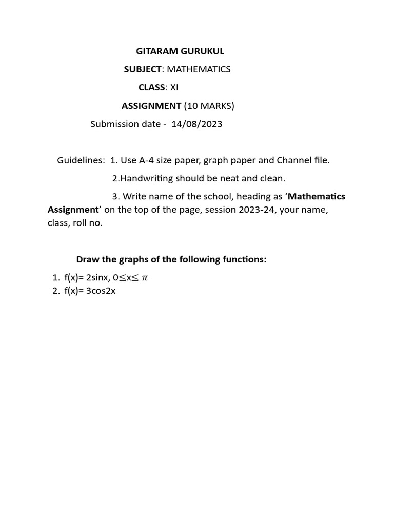 XI Assignment | PDF