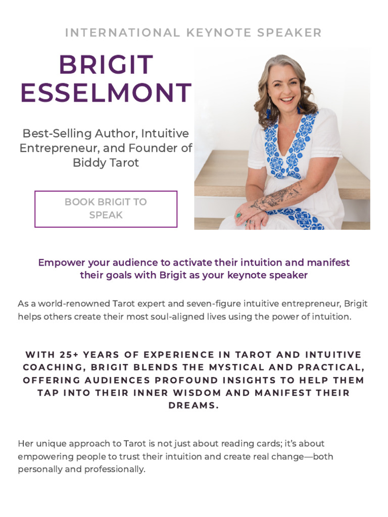 Brigit Esselmont Keynote Speaker & Podcast Guest | PDF | Entrepreneurship