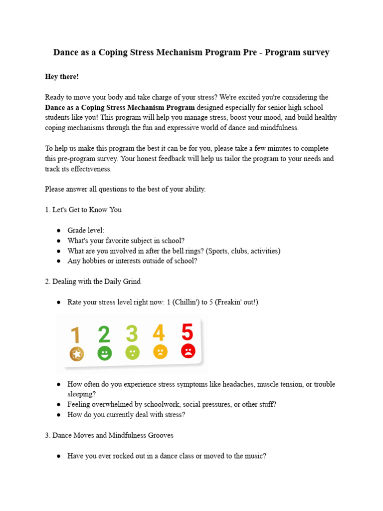 Pre Program Survey | PDF