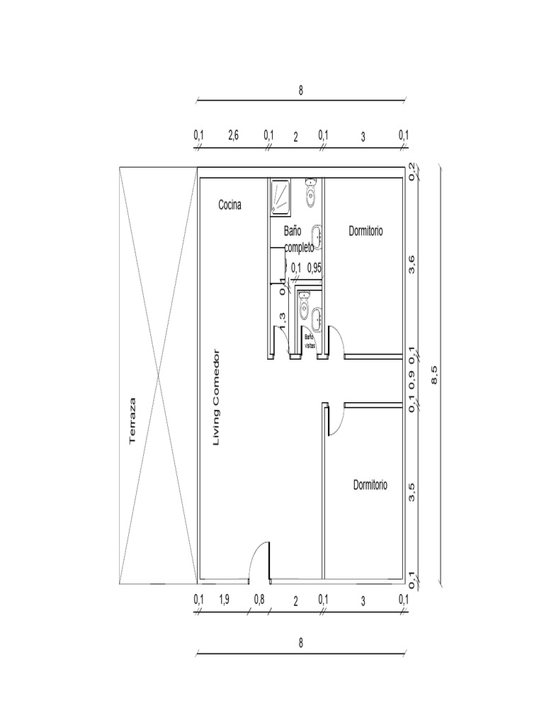 Plano Auto Cad Practica Hernan Pastelero-Model | PDF
