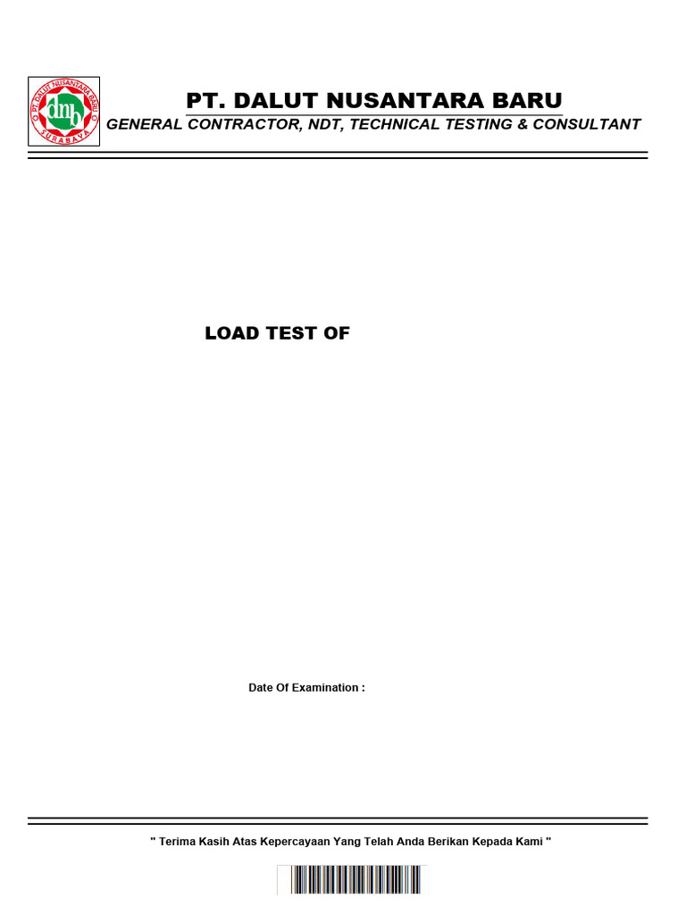 Load Test Gangway II | PDF | Quality