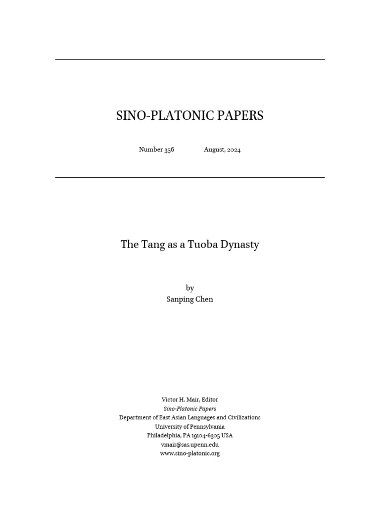 spp356 Tang Dynasty Tuoba | PDF | Tang Dynasty