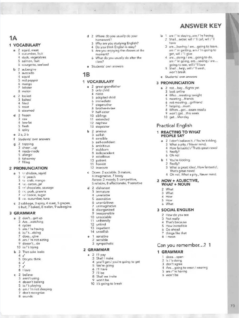 PDF English File Intermediate Workbook Answer Key - Compress | PDF