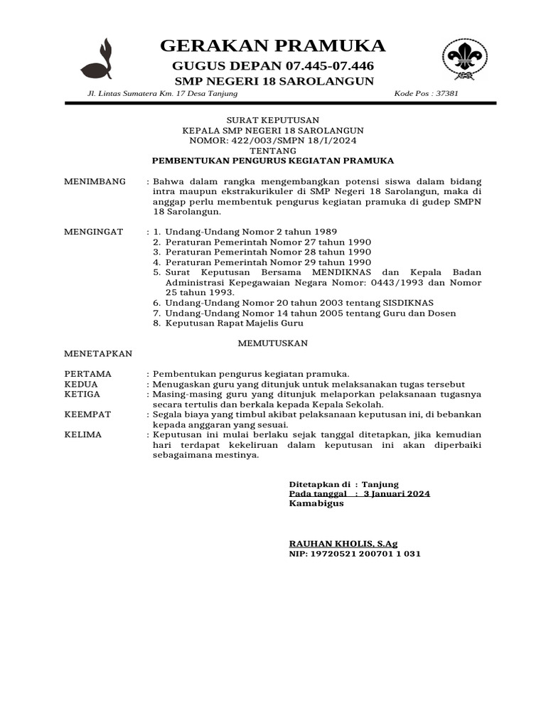 SK Pramuka 2024 | PDF