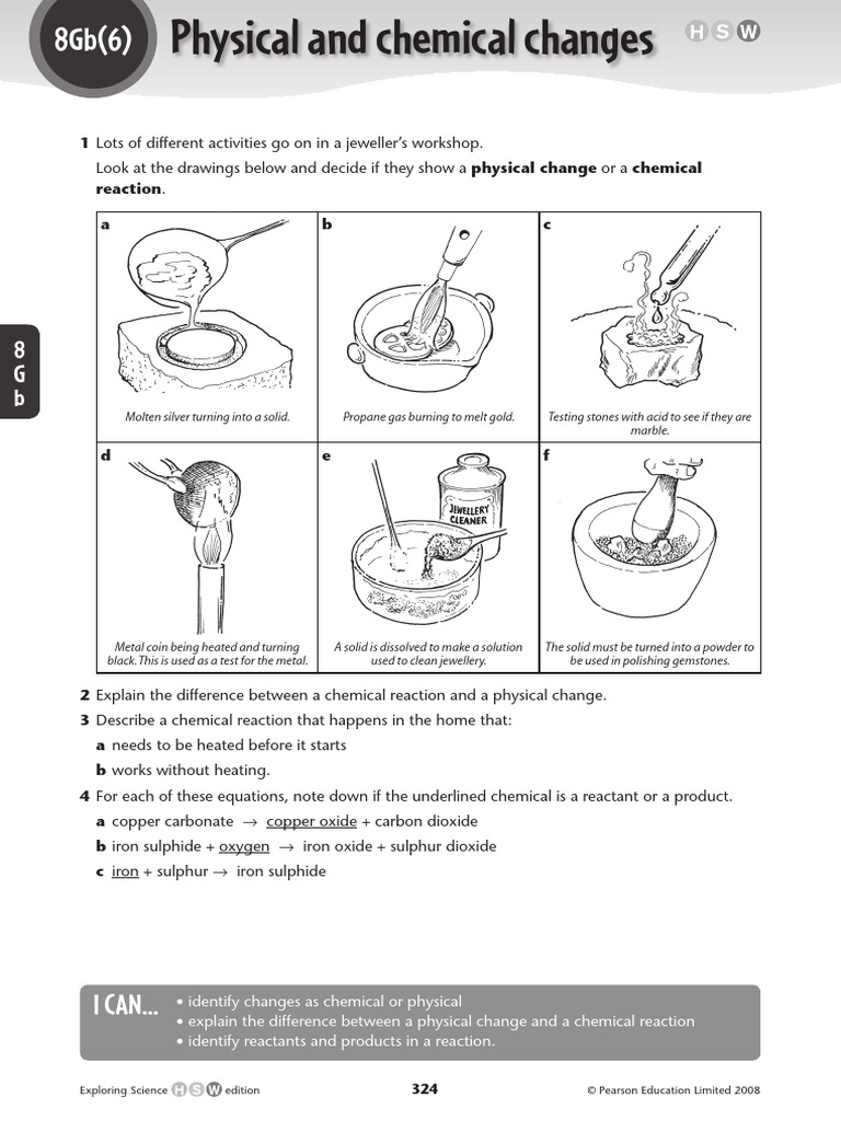 1b - 8Gb6 Physical and Chemical Changes | PDF | Oxide | Chemical Reactions