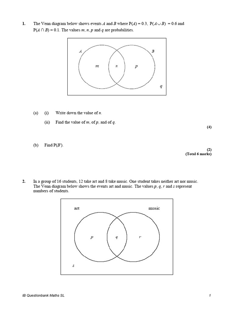 Probability & Random Variable Paper 1 Practice Paper B & MS | PDF ...