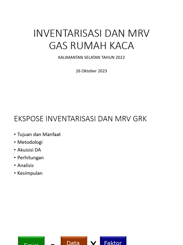 Ekspose 2023 INVENTARISASI DAN MRV | PDF