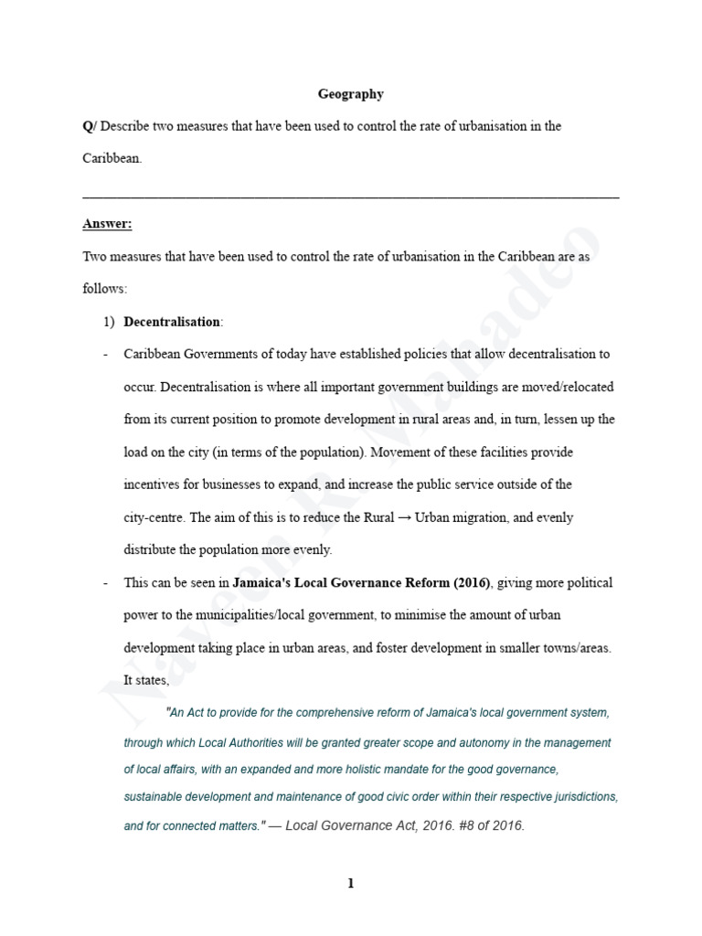 Geography Notes | PDF | Urbanization | Decentralization