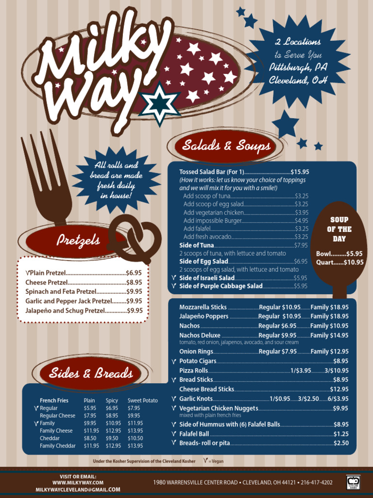 MilkyWay Clev Main Menu | PDF | Hamburgers | Salad