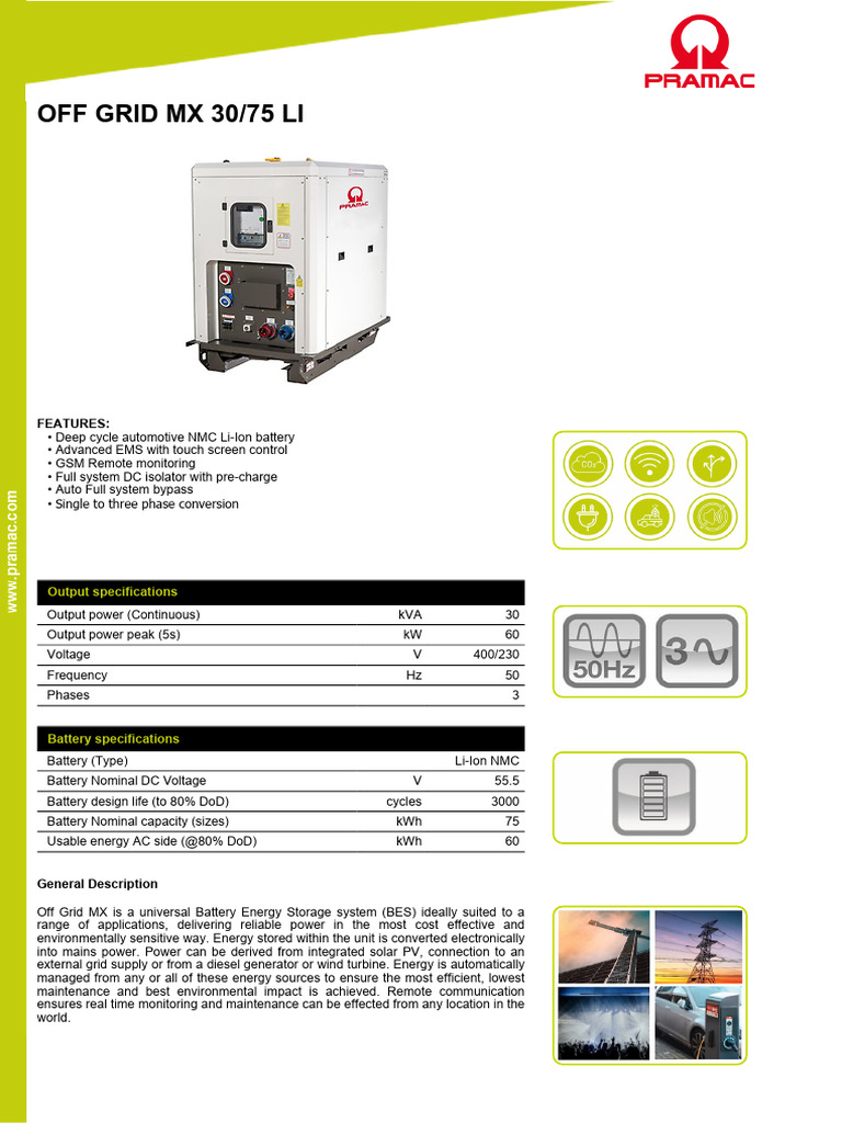 Off Grid MX 30/75 Li-Ion Battery System | PDF | Electrical Grid | Mains ...
