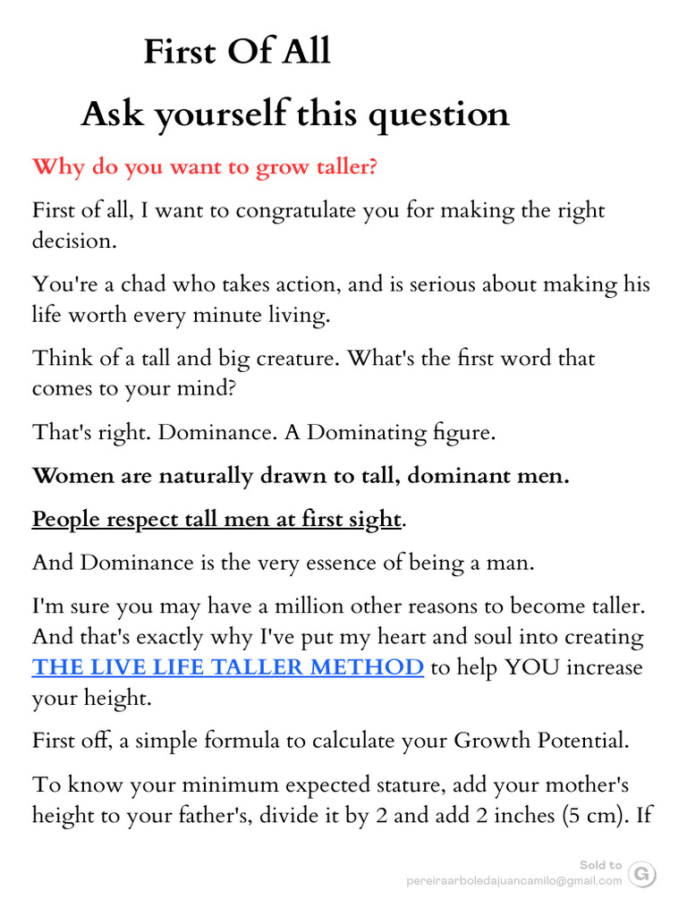 Height Hustlers (1 Free Method) | PDF | Lifestyle