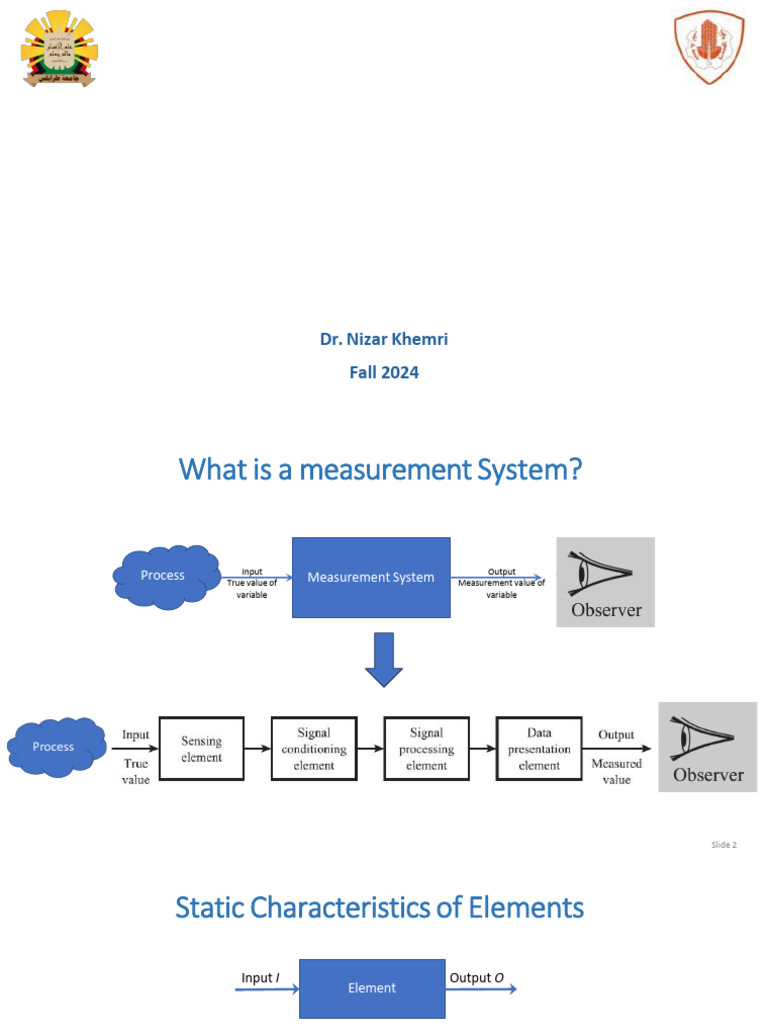 EC441-Lecture - 2 - Static Characteristics of Measurement Systems | PDF | Thermocouple | Hysteresis