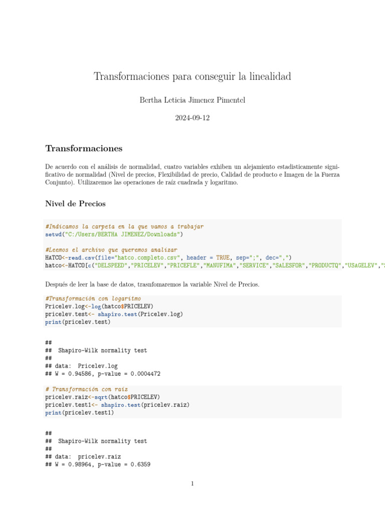 Transformaciones para Conseguir La Linealidad | PDF | Tecnología