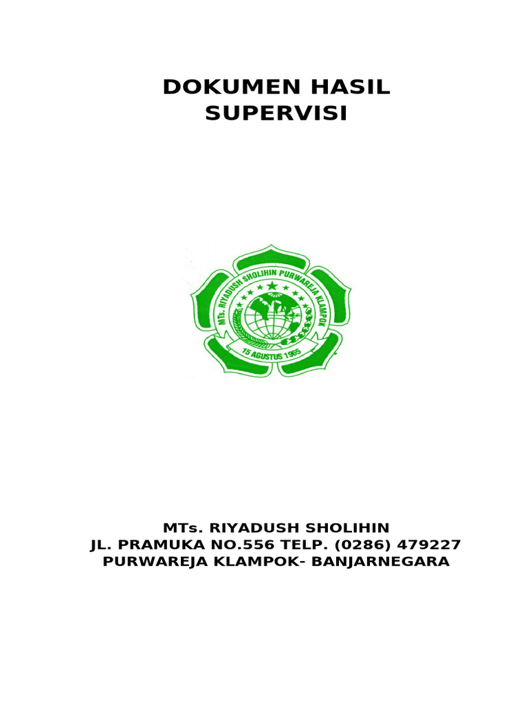 Cover Hasil Supervisi | PDF