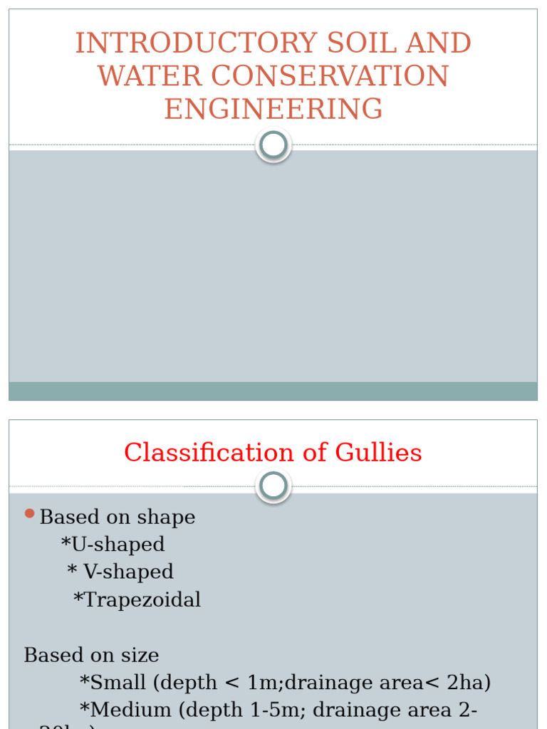 Gully Classification and Control Techniques | PDF