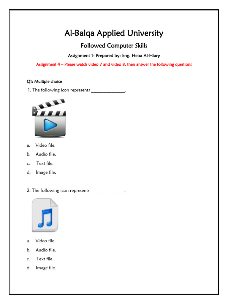 Ass4 (Video 7+8) | PDF | Computers