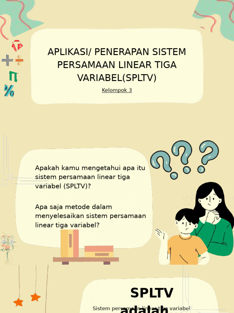 Kelompok 3 - Penerapan SPLTV | PDF | Sains & Matematika
