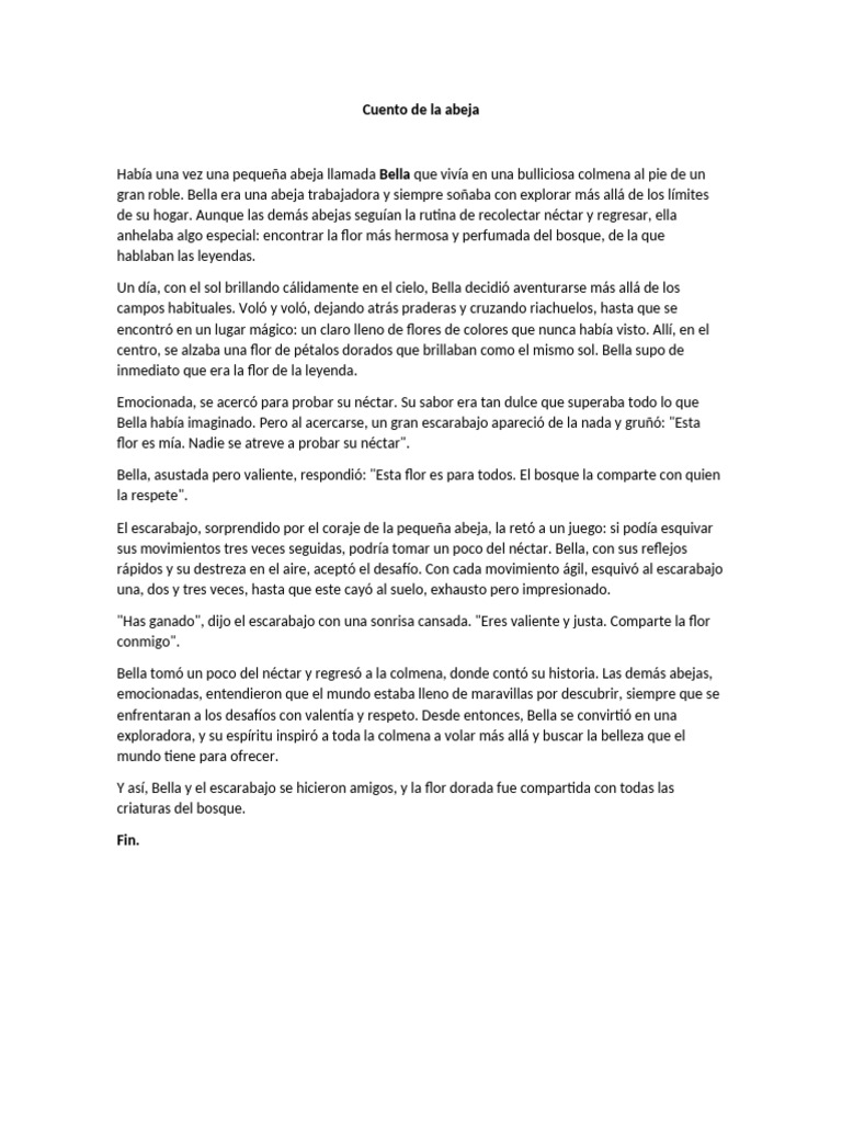 Cuento de La Abeja | PDF