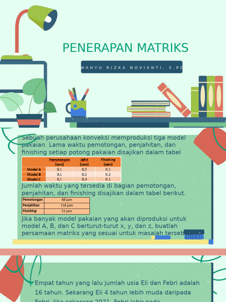 Matriks Bagian 6 (Penerapan Matriks) | PDF