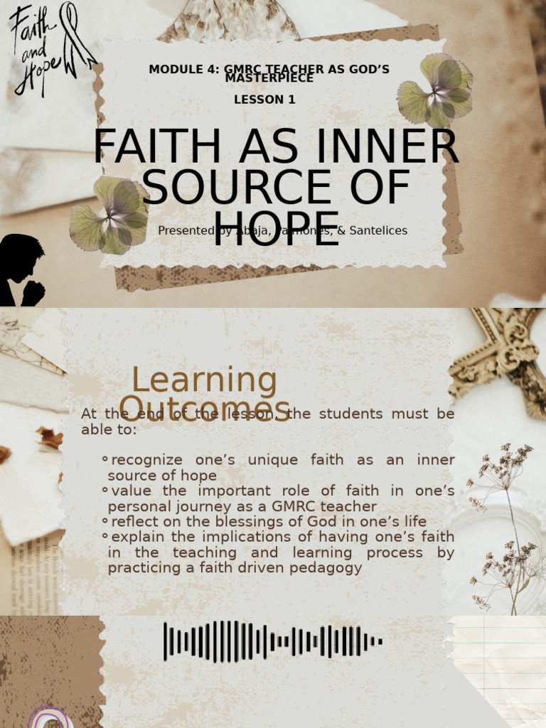 Module 4-Lesson 1 Faith As A Source of Hope | PDF | Faith | God