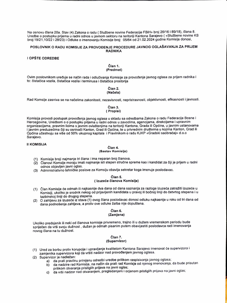 Poslovnik 0567 | PDF