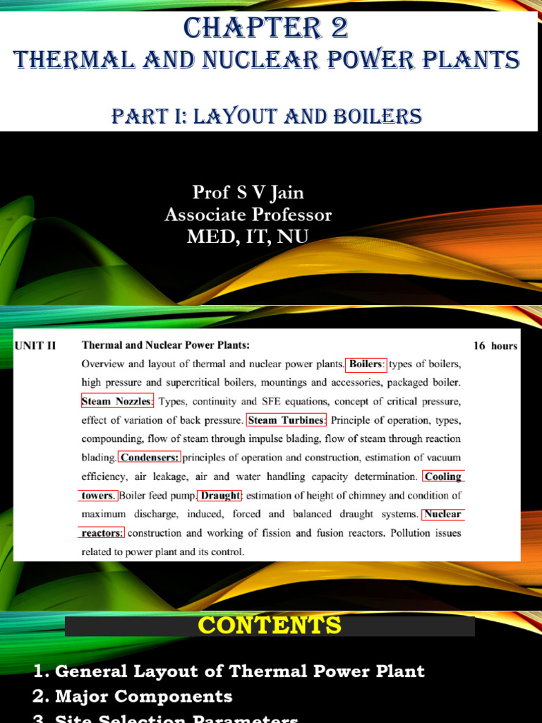 Chapter 2 Thermal Power Plants Part I Layout N Boilers | PDF | Boiler | Gases