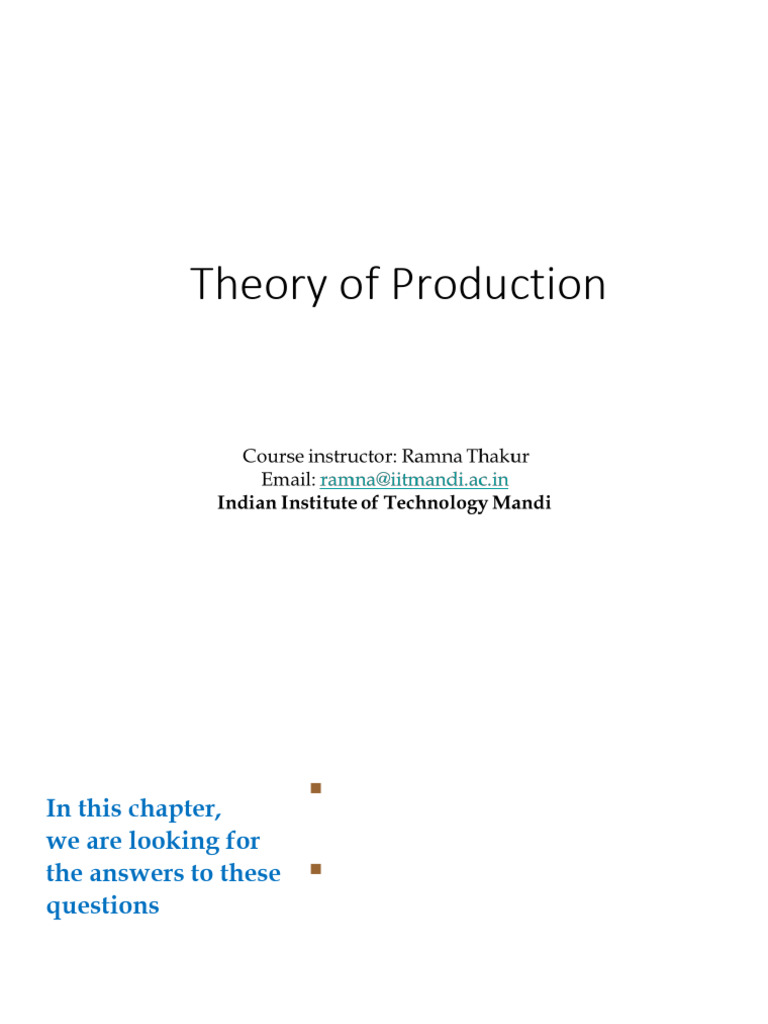 7-Theory of Production | PDF | Production Function | Labour Economics