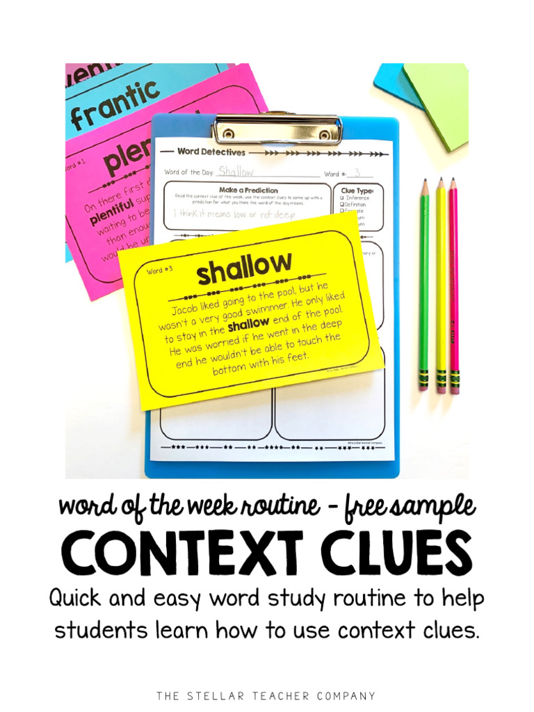 Word of The Week - Context Clues Sample | PDF | Vocabulary | Lexical ...