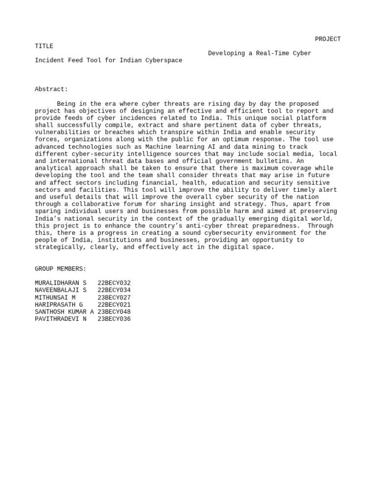 Project Abstract | PDF | Business