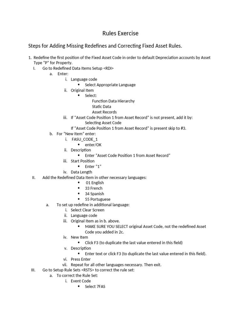 Rule Set Missing Value 1 - Rules Exercise | PDF | Software Development ...