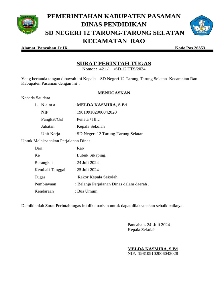 SPPD Kepsek Melda | PDF