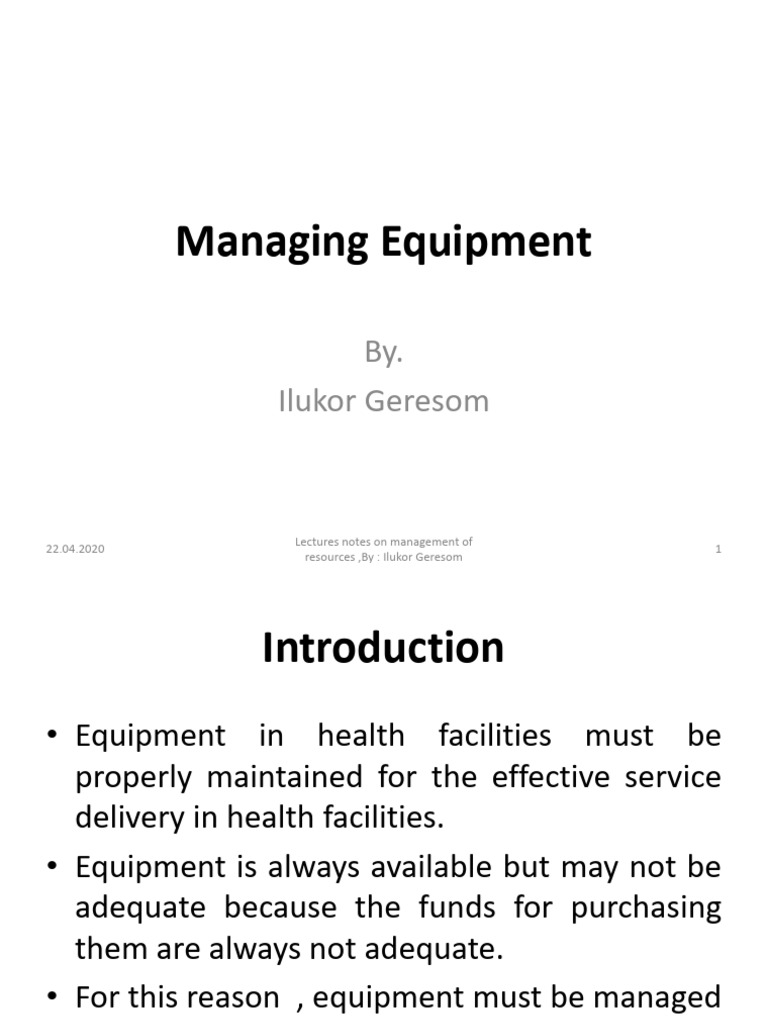 Managing equipment | PDF | Prices | Business