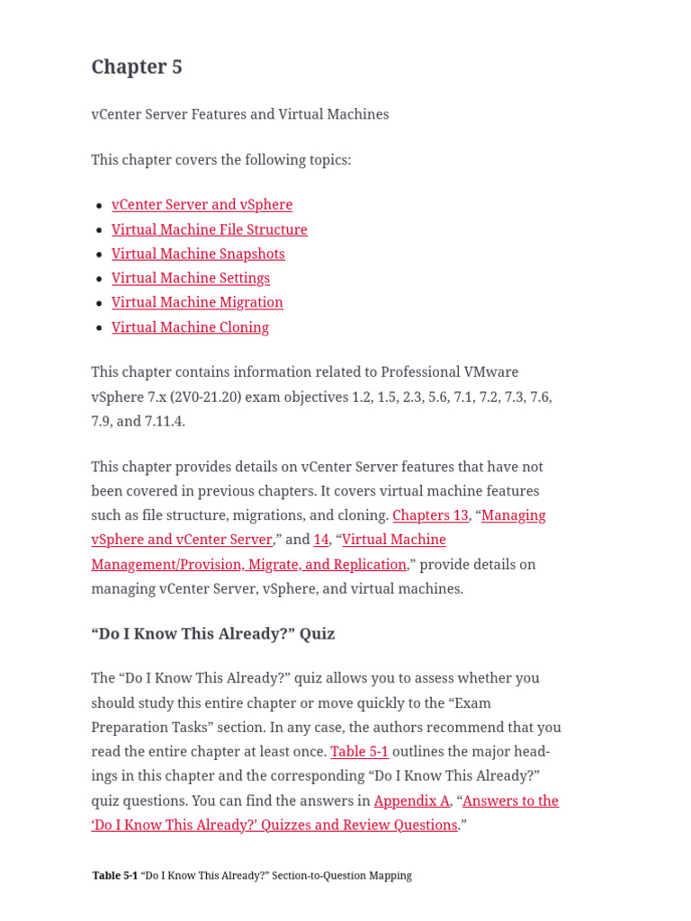 Chapter 5. Vcenter Server Features and Virtual Machines - VCP-DCV For ...