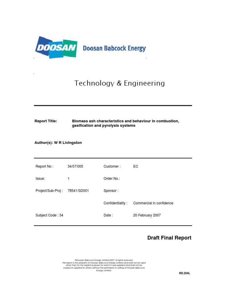 Biomass Ash Characteristics | PDF | Biomass | Gasification