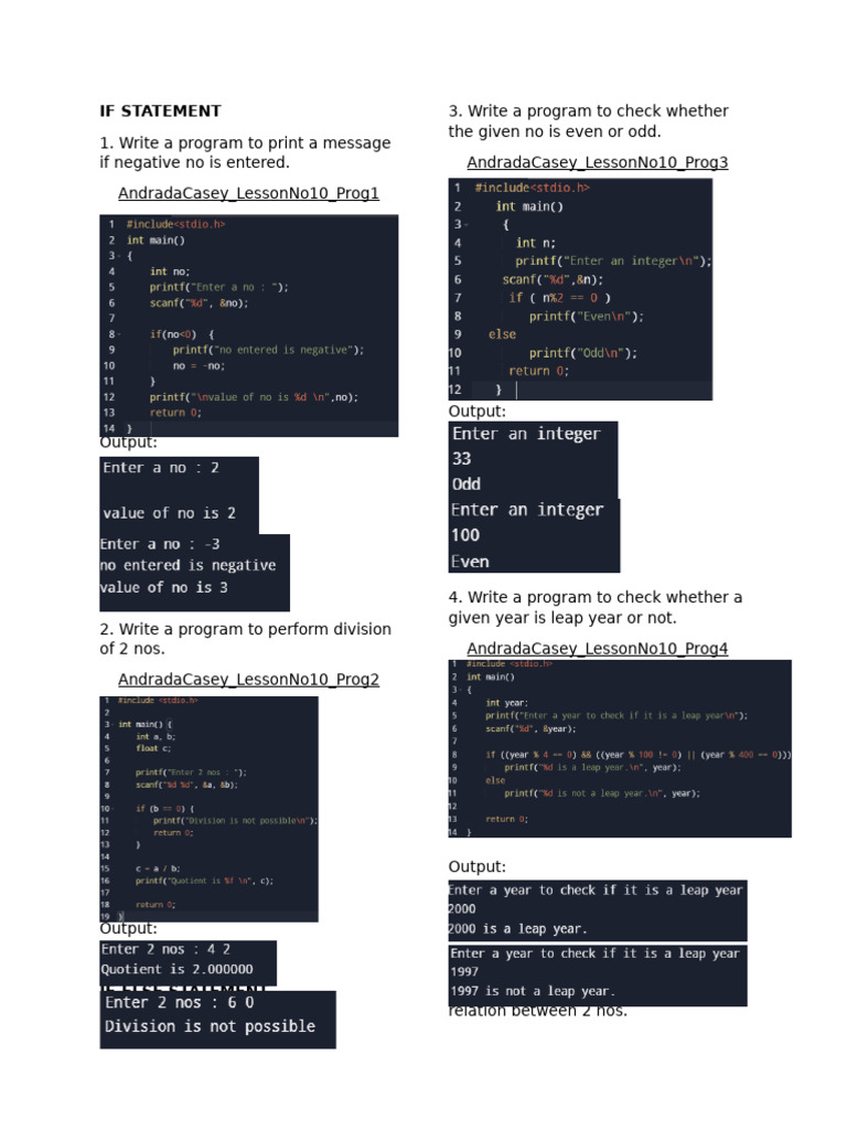 Control Statements | PDF