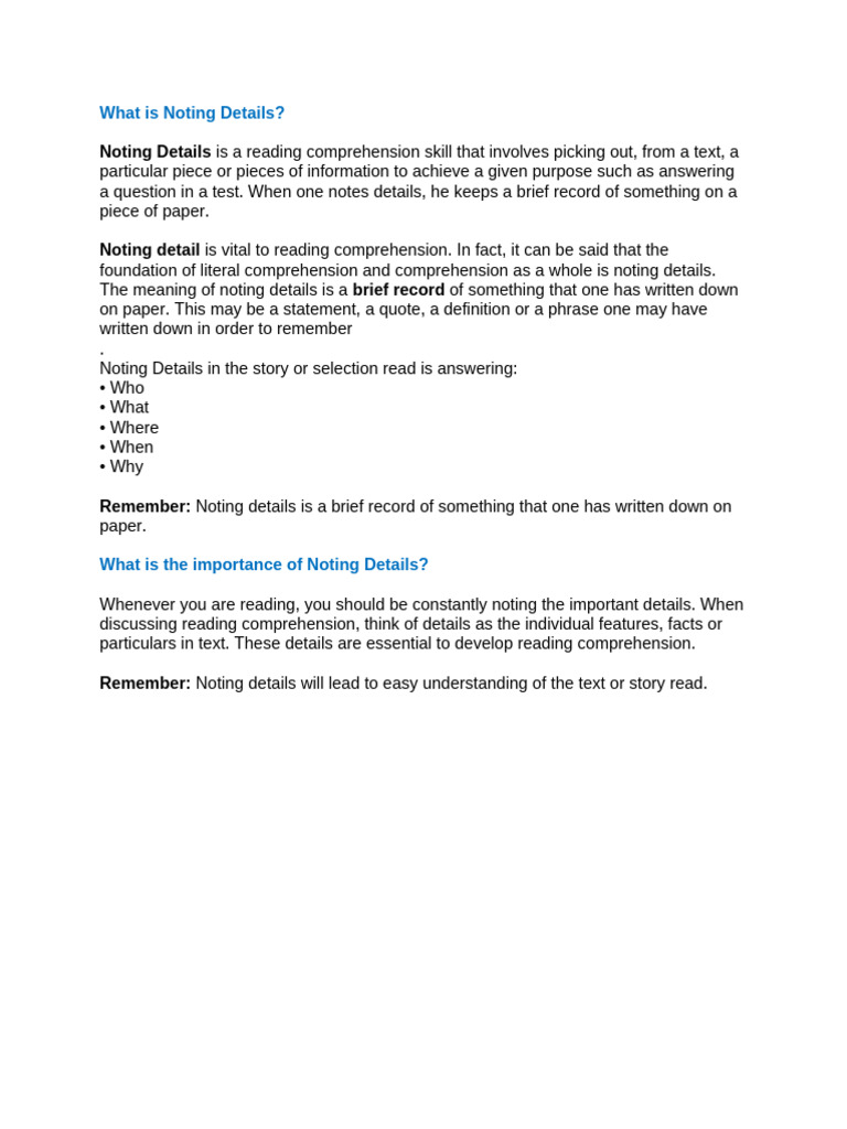What Is Noting Details | PDF | Career & Growth | Self-Improvement